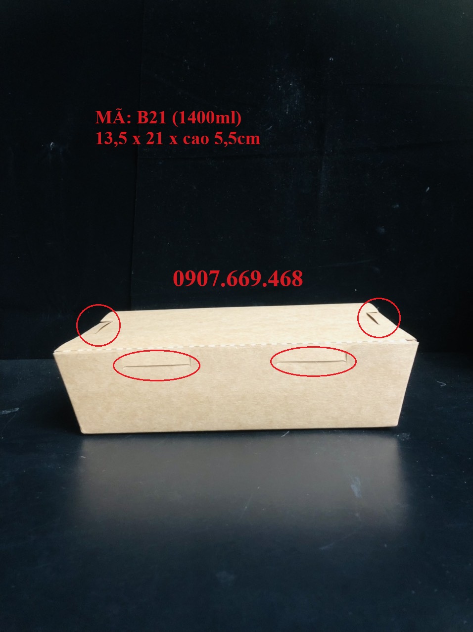 Hộp giấy đựng xôi mít kiểu Thailand (1400ml)